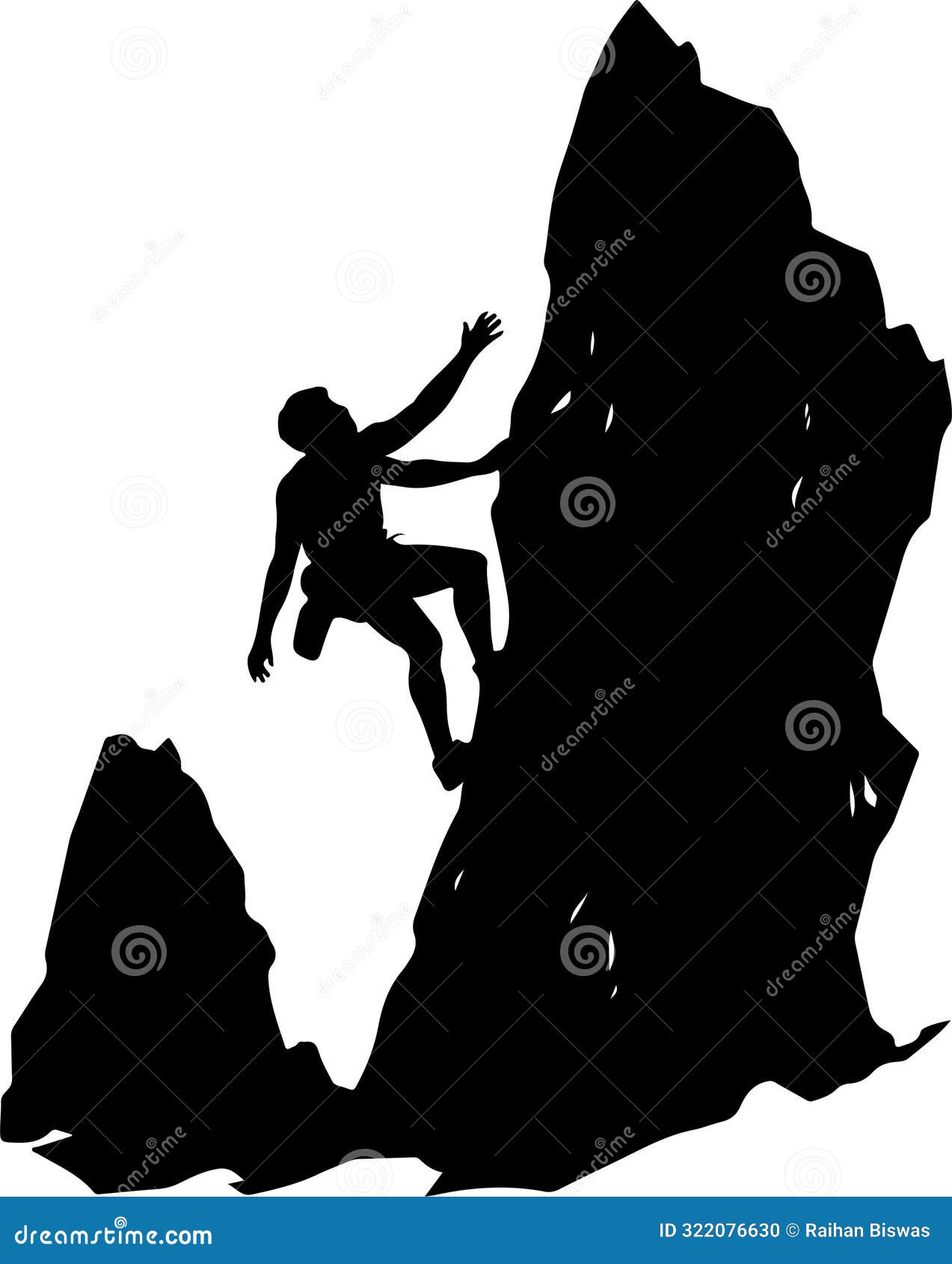 Rock Climbing Silhouette Vector Illustration Stock Vector ...