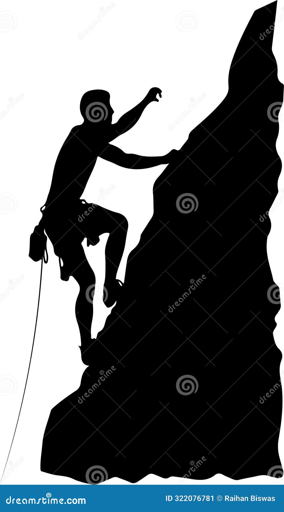 Rock Climbing Silhouette Vector Illustration Stock Vector ...