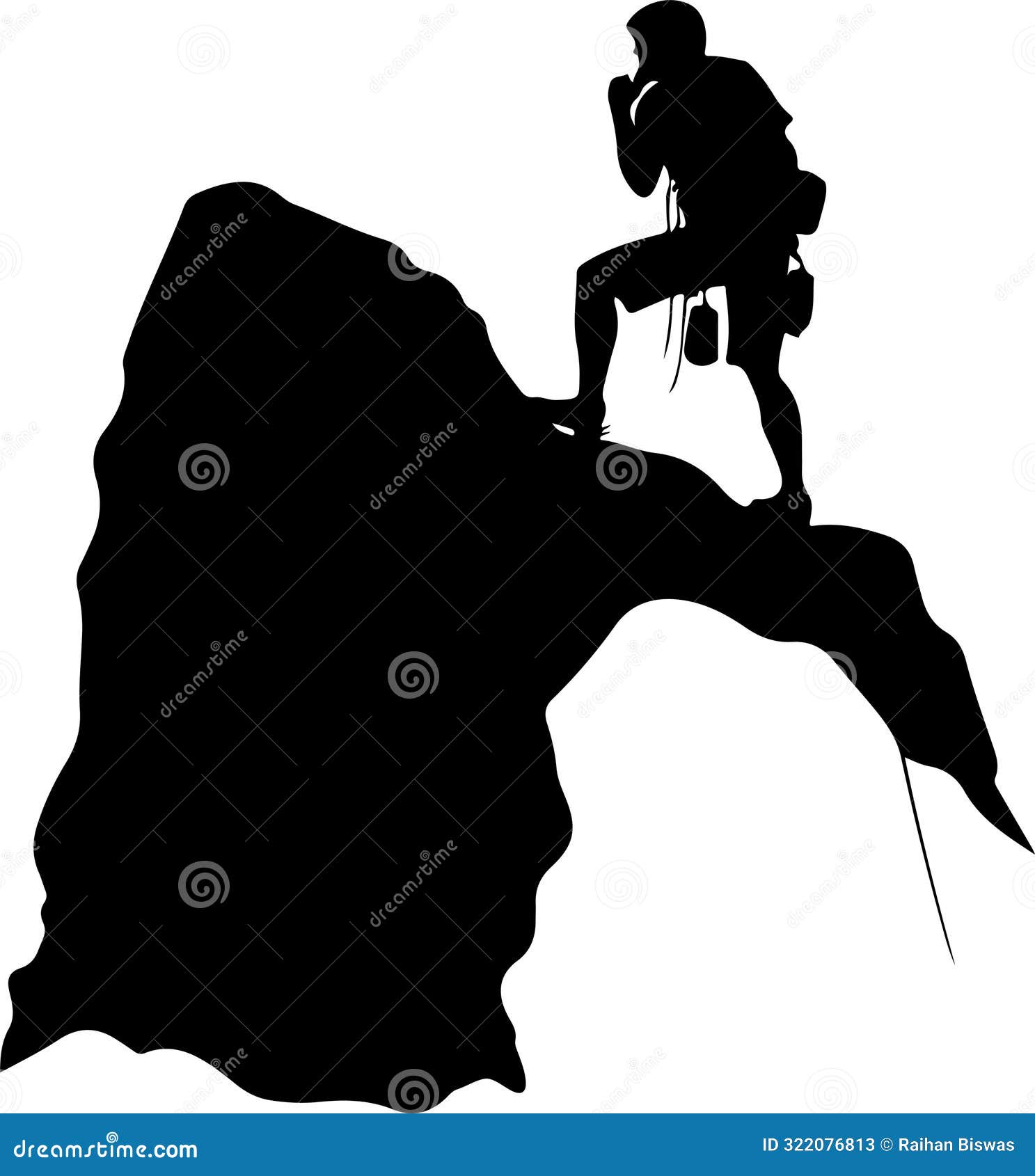 Rock Climbing Silhouette Vector Illustration Stock Vector ...
