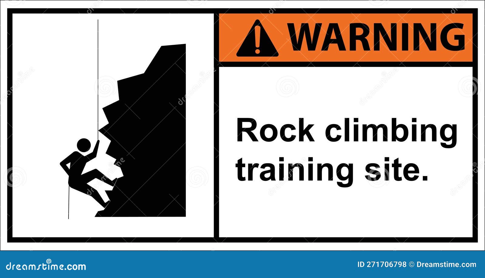 Rock Climbing Training Site. Please Be Careful of the Rubble Above.sign ...