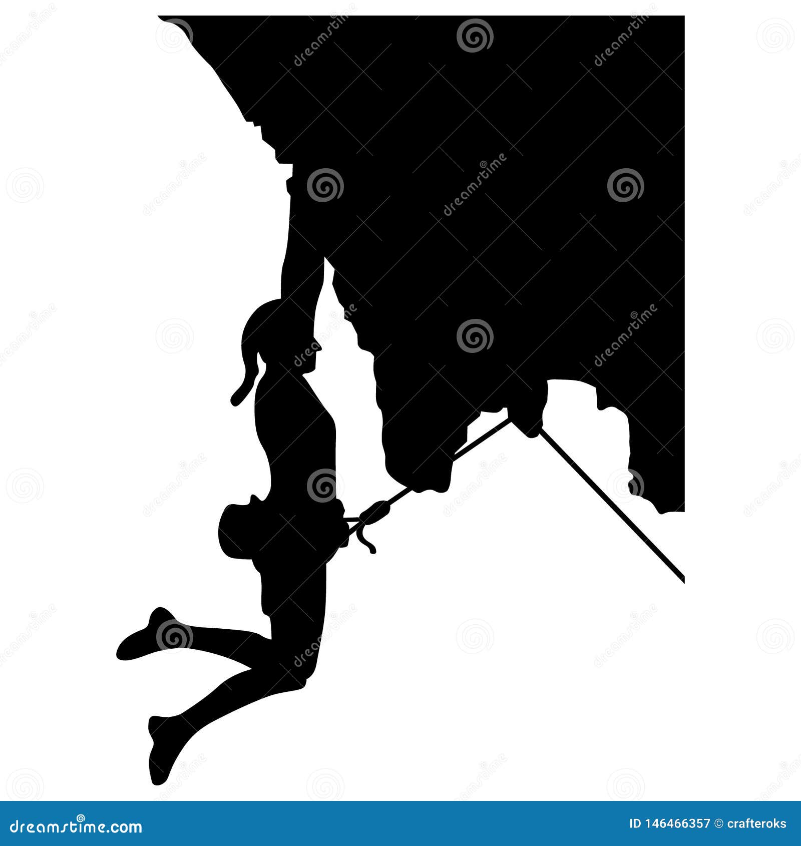 Rock Climbing Silhouette Vector