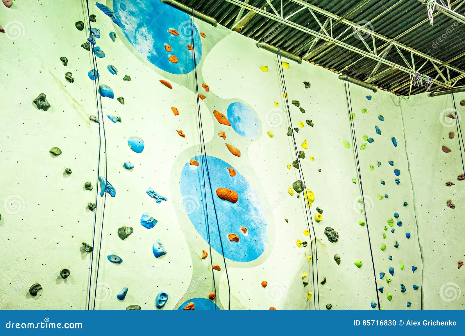 Rock Climbing Wall Recreation Center Stock Photo - Image of climber ...