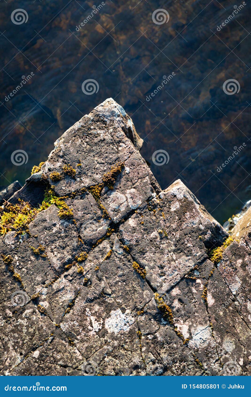 Rock Close-up in Lake Shore at Dawn Stock Image - Image of calm ...