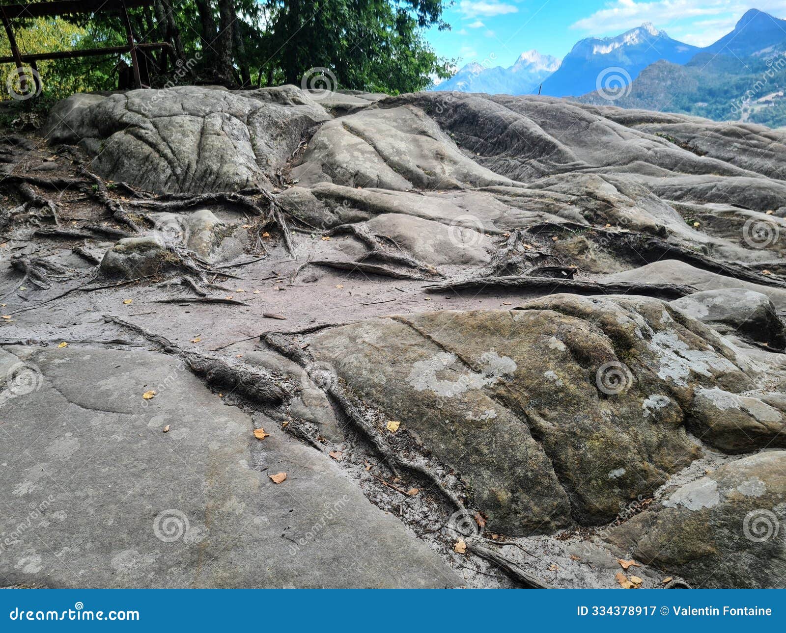 Rock Clusters in the Foreground with the Mounts in the Background Stock ...