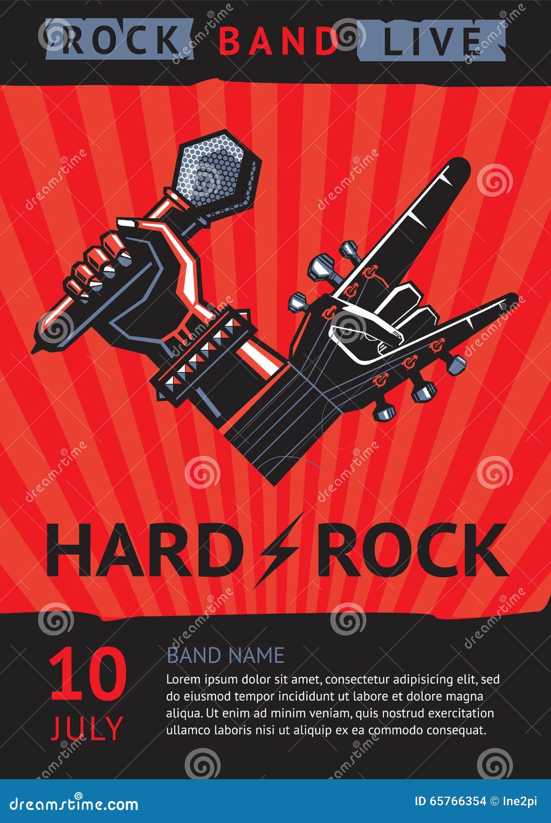 Rock concert poster stock vector. Illustration of flat - 65766354