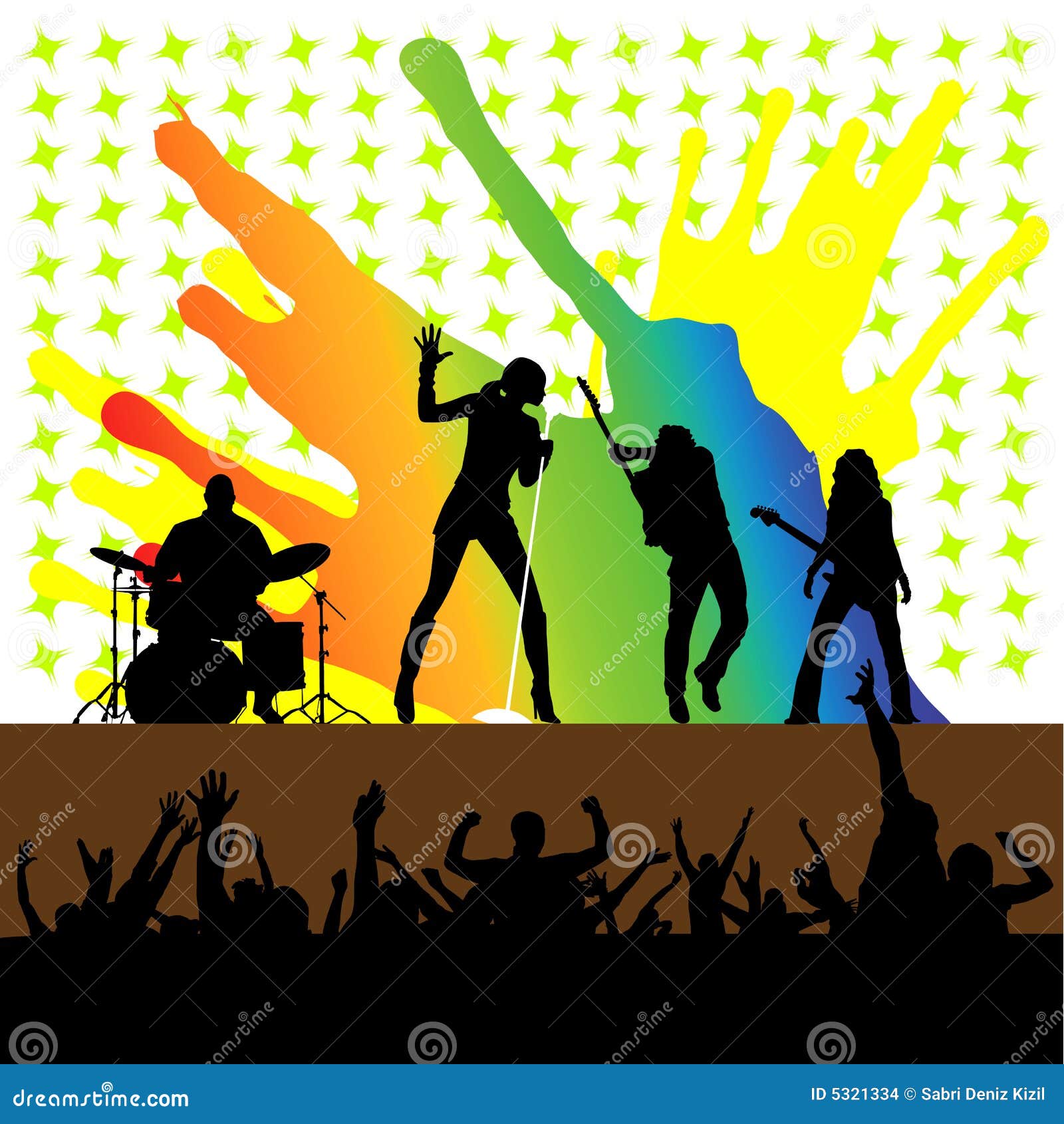 Rock concert vector stock vector. Illustration of human - 5321334