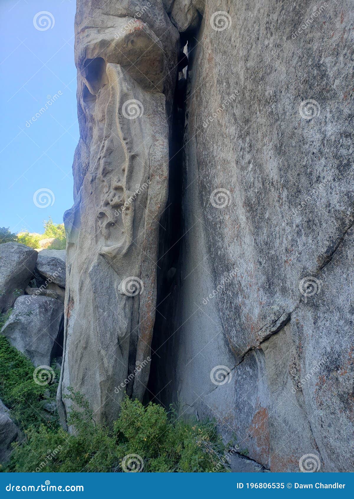 Rock crevices and cracks stock image. Image of blue - 196806535