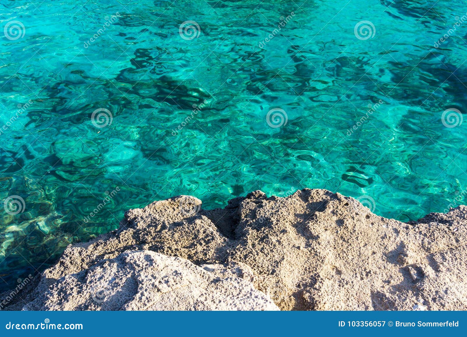 Rock with Crystal Clear Water Stock Image - Image of beach, clear ...