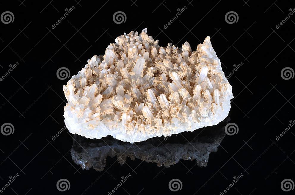 Rock Crystal with Limestone Stock Image - Image of calcium, dispersion ...