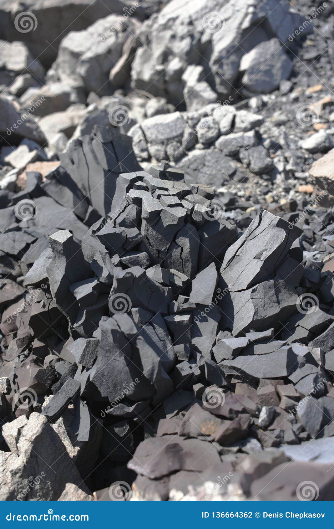 Rock from the cut. stock photo. Image of dump, black - 136664362
