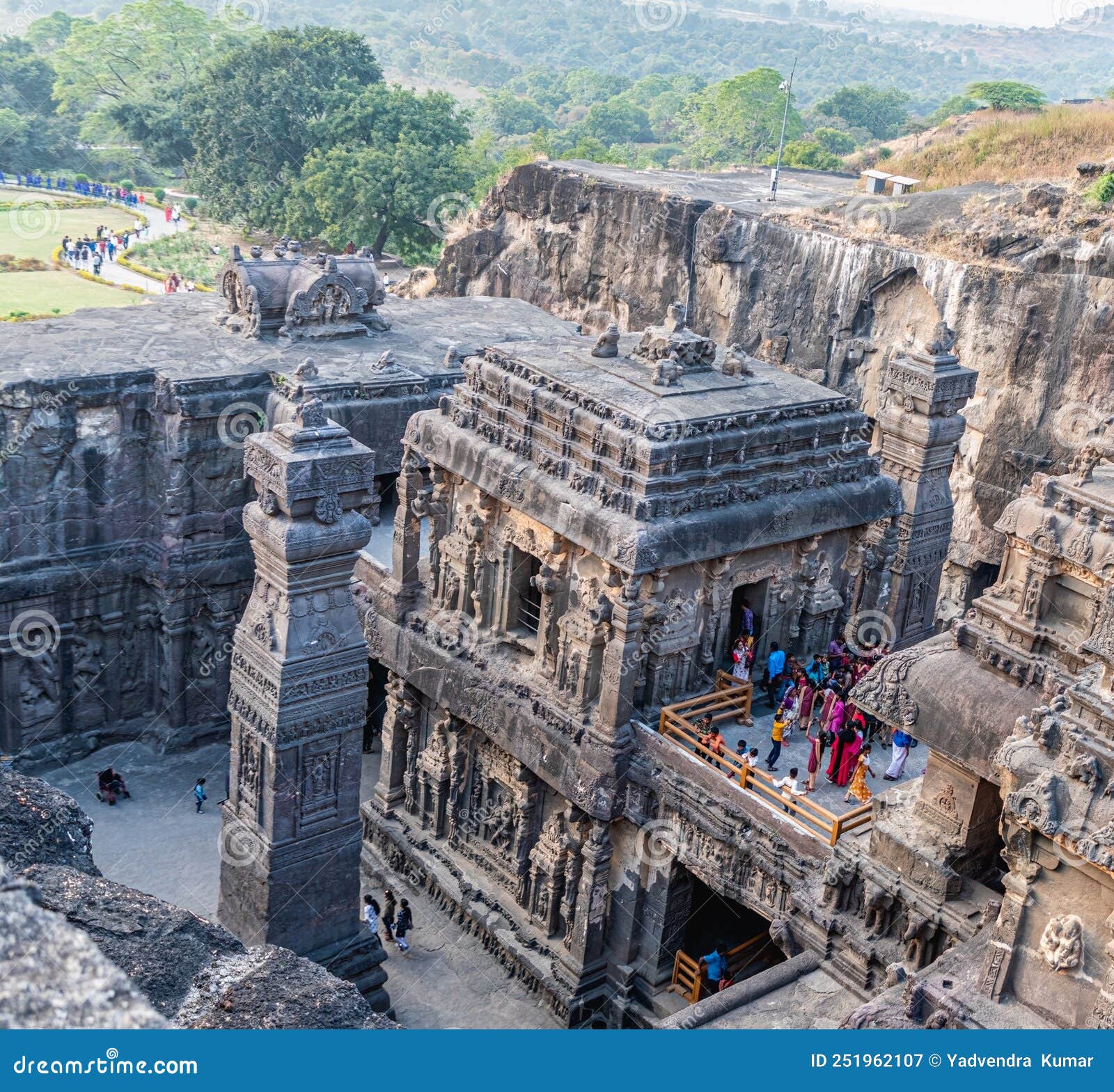 Rock Cut Pillars of Ellora Temple Editorial Photography - Image of ...