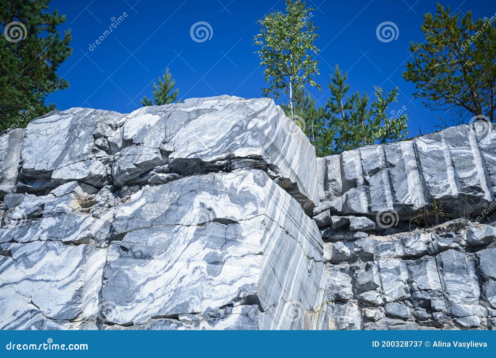 Rock Cut Raw Surface of White and Grey Marble in the Natural ...