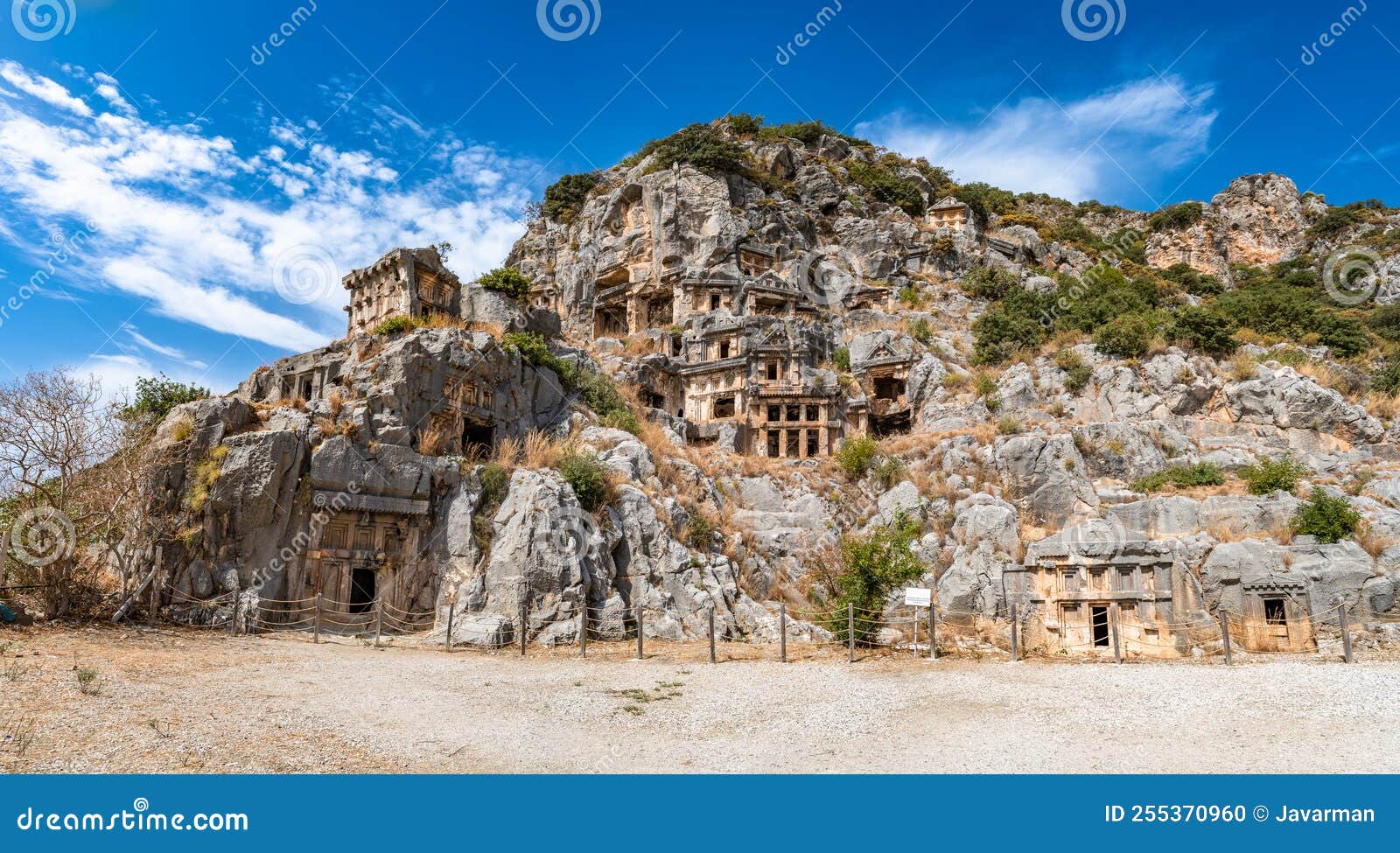 Rock-cut Tombs in the Ancient City of Myra, Turkey Stock Photo - Image ...