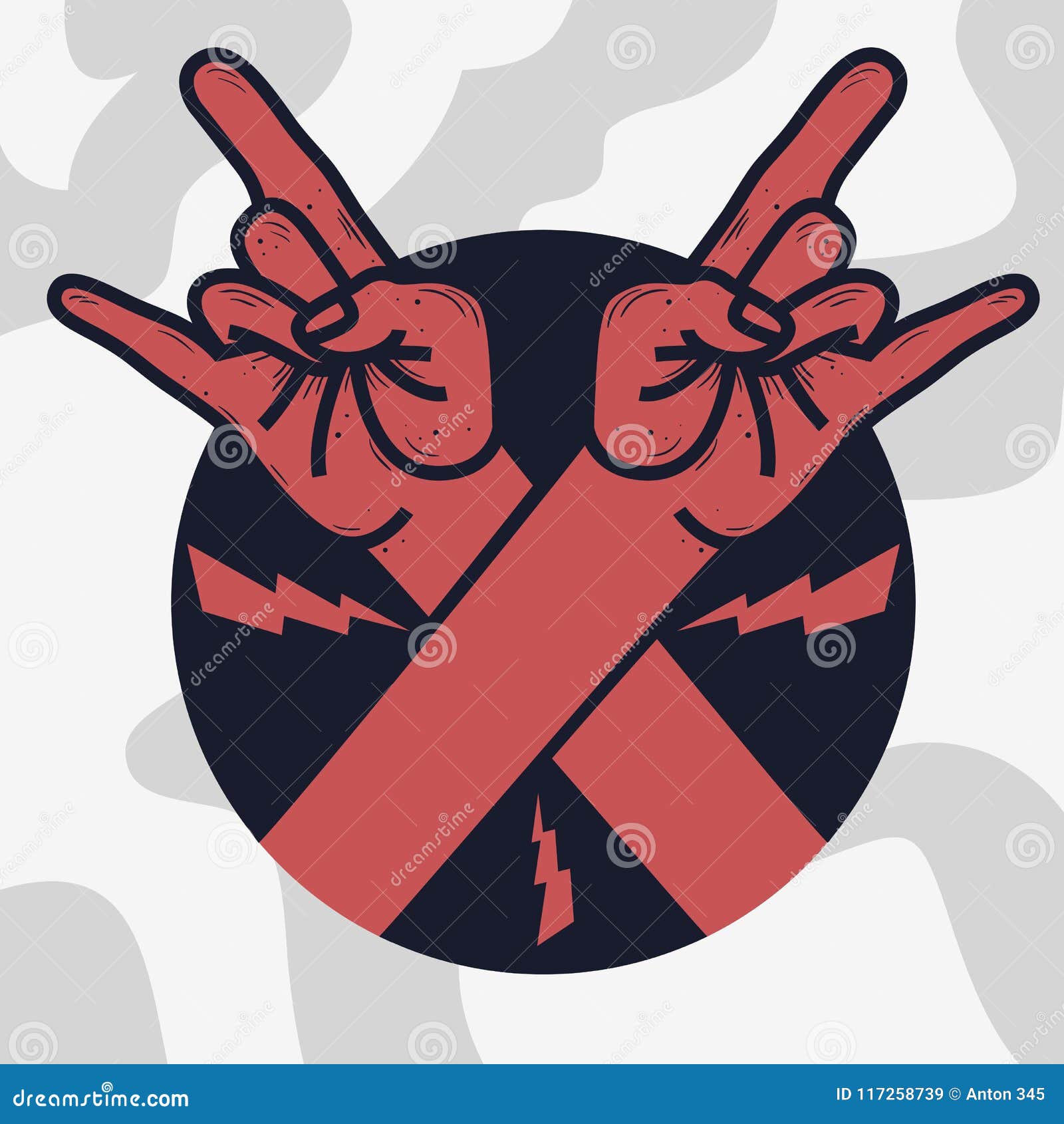Rock Vector Design with Devil Horn Hand Gesture. Stock Vector ...