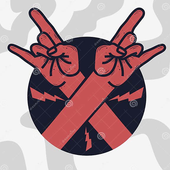 Rock Vector Design with Devil Horn Hand Gesture. Stock Vector ...