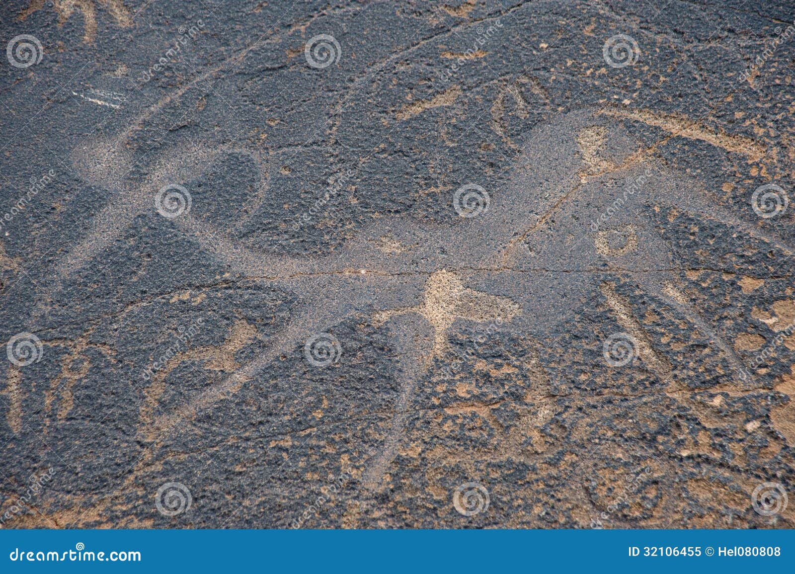 Rock Drawing, Painted Hand And Spiral Or Sun On Rocks, Arguni, Berau ...