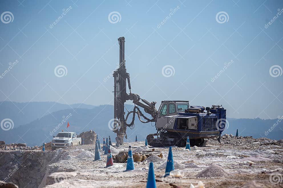 Rock Drill Car for Bombing at a Coal Mine Stock Image - Image of loader ...