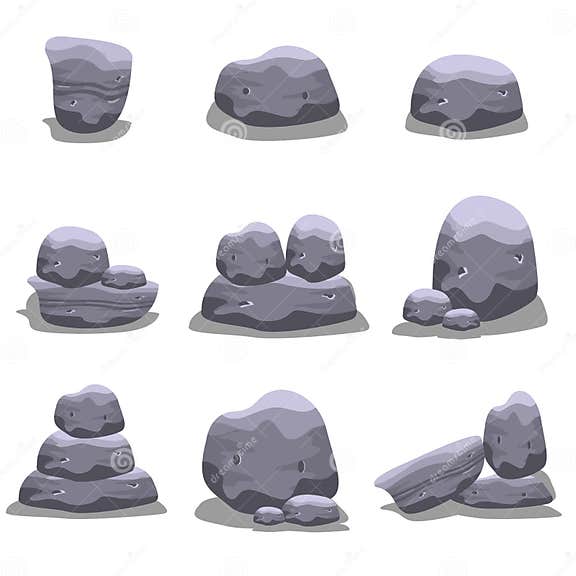Rock Element Set Vector Art Stock Vector - Illustration of mineral ...