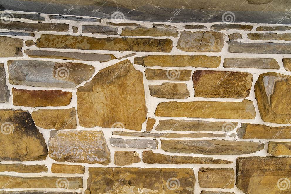 Rock Elements Bonded with Mortar As a Background Stock Photo - Image of ...