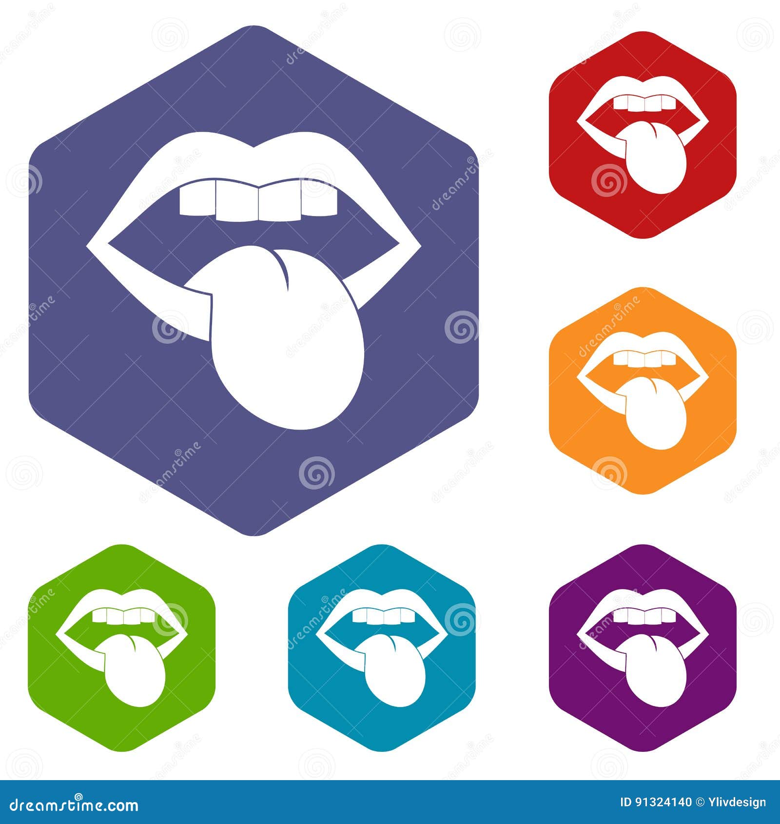 Rock Emblem Icons Set Hexagon Stock Vector - Illustration of sign ...