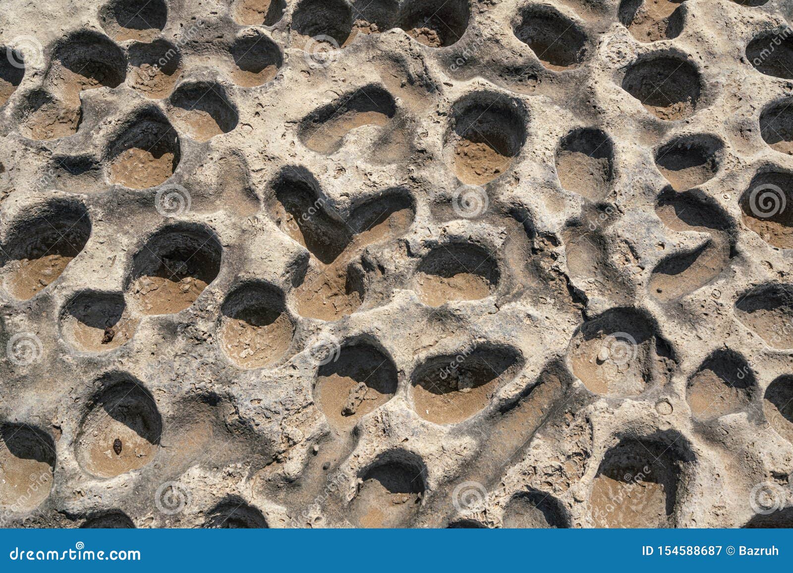Rock Erosion Holes on Sea Beach Stock Image - Image of environment ...