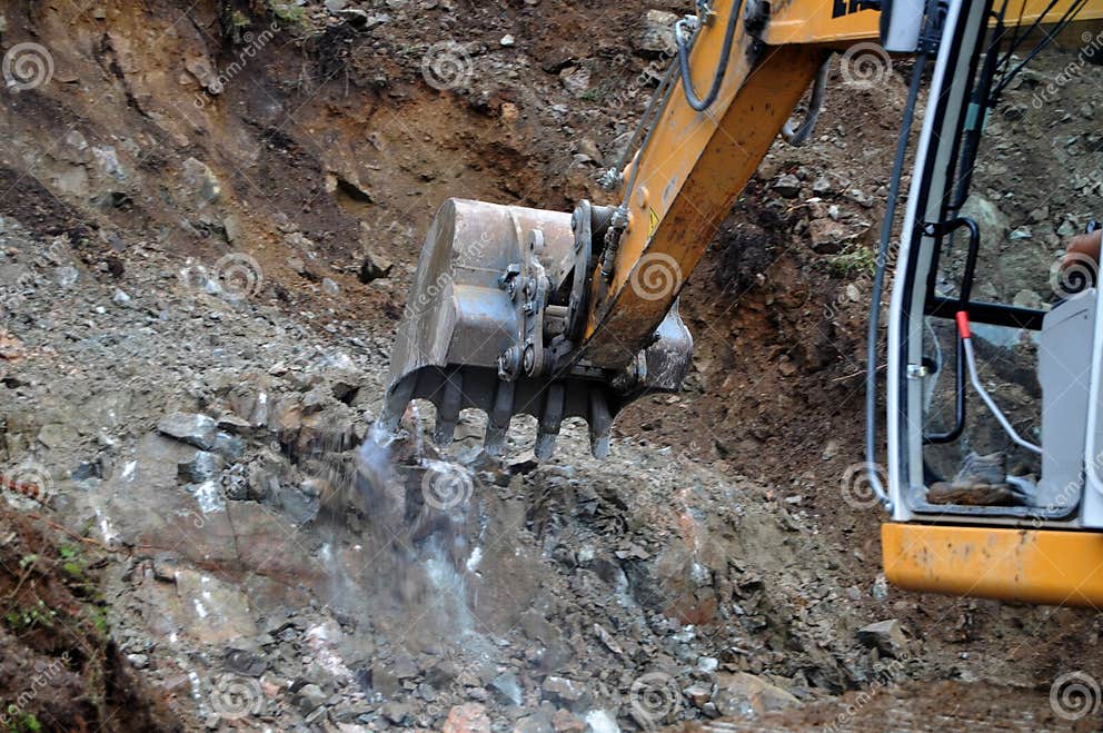 Rock Excavation stock image. Image of building, equipment - 24062943