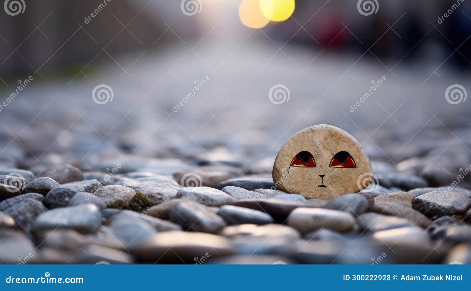 A Rock with a Face Drawn on it Stock Illustration - Illustration of ...