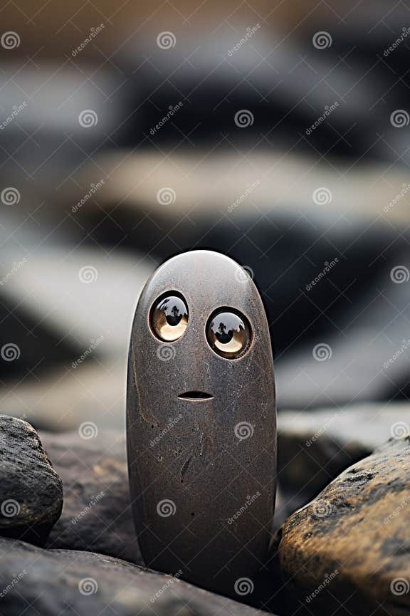 A Rock with a Face, AI. Pareidolia. Stock Image - Image of camera ...