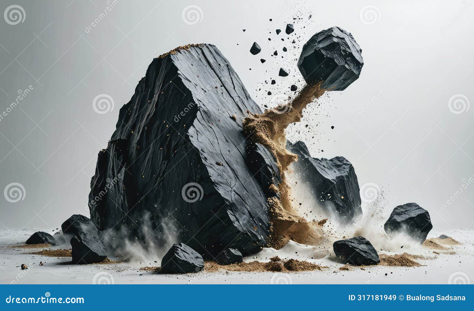 A Rock is Falling from the Top of a Cliff, and a Rock is Falling from ...