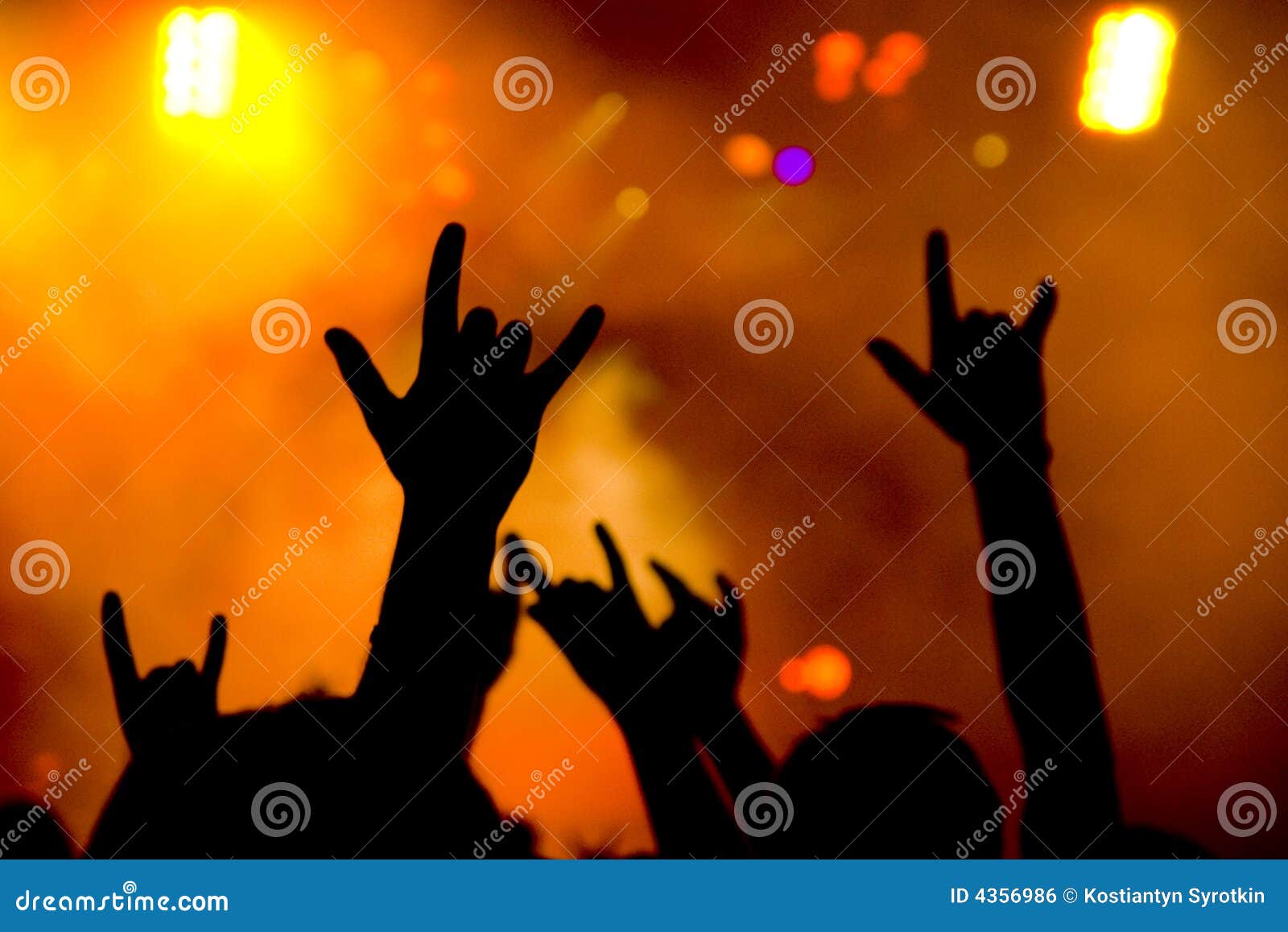 Rock Fans Showing Horn Sign Stock Photo - Image of excitement, rock ...