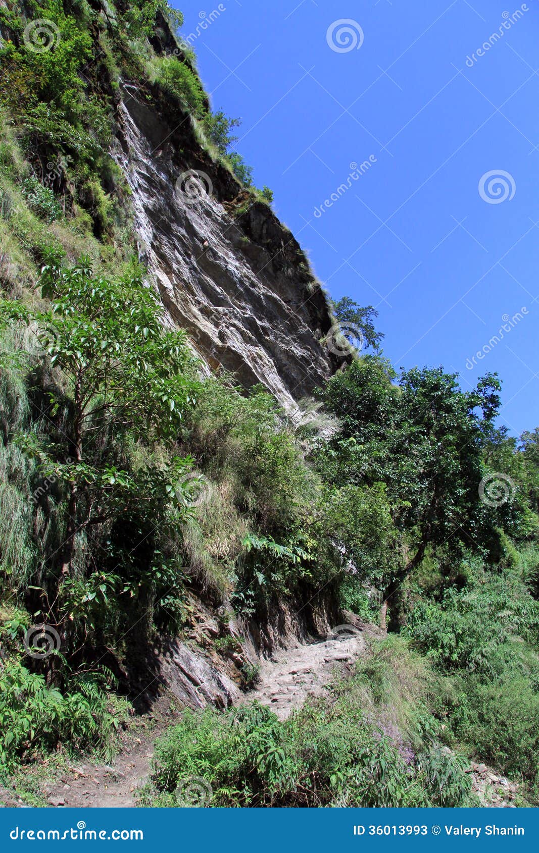 Rock footpath stock image. Image of rock, hike, manaslu - 36013993