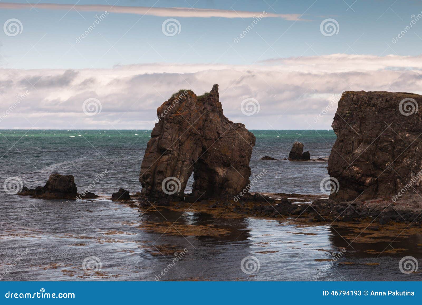 The Rock in the Form of an Arch in the Atlantic Ocean Stock Image ...