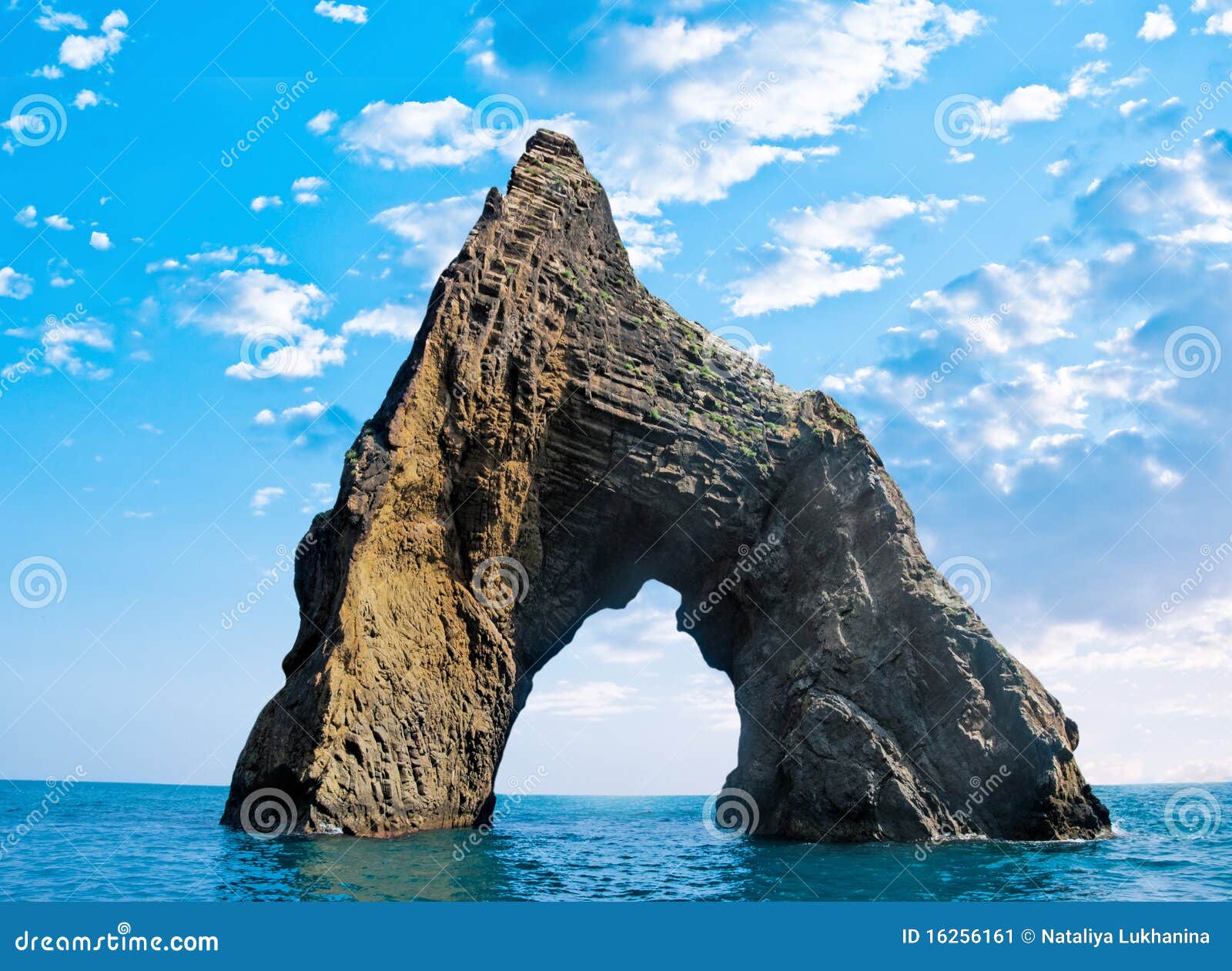 Rock in the Form of an Arch in the Sea Stock Image - Image of ...