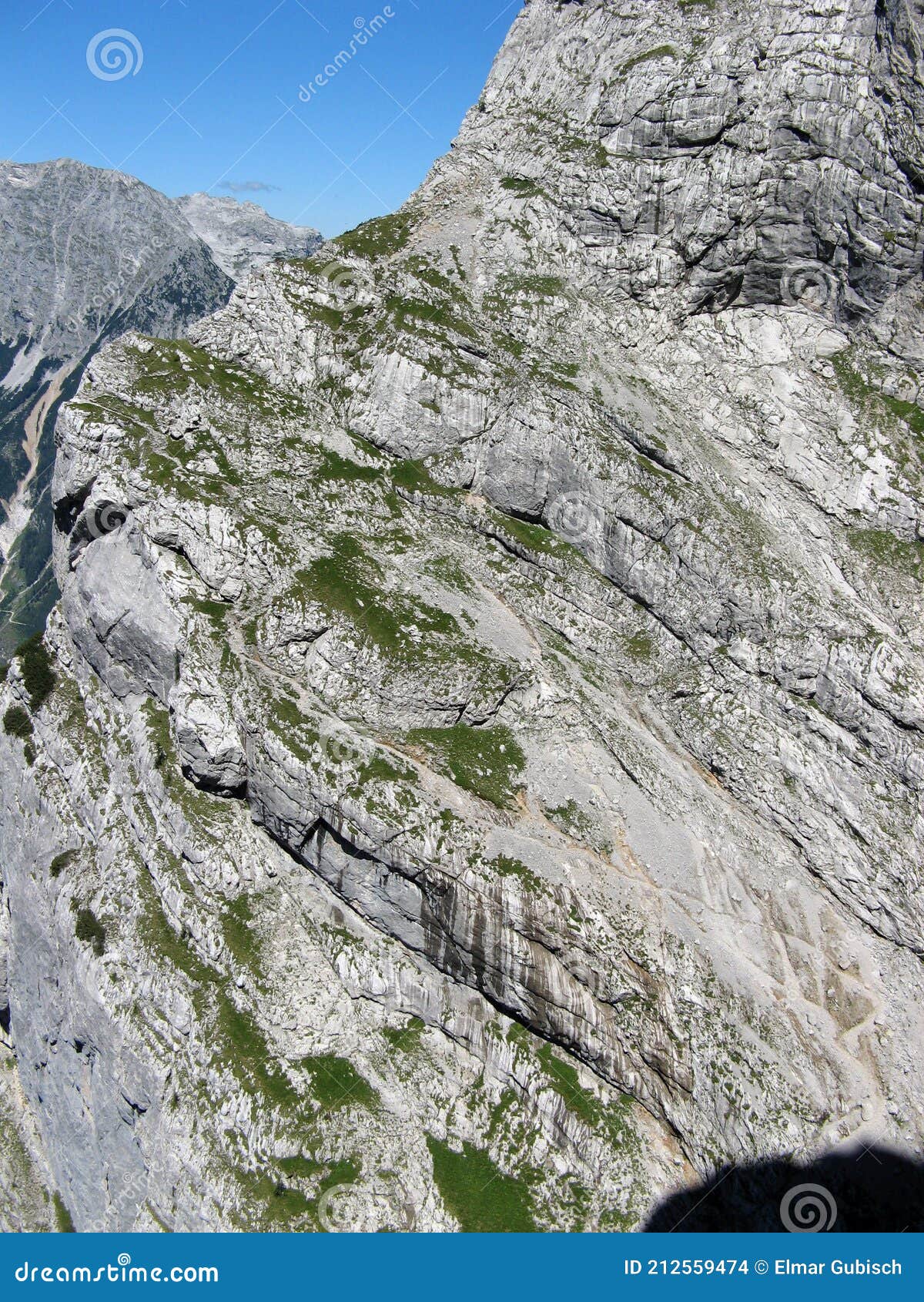 Rock formation in the alps stock photo. Image of elevation - 212559474
