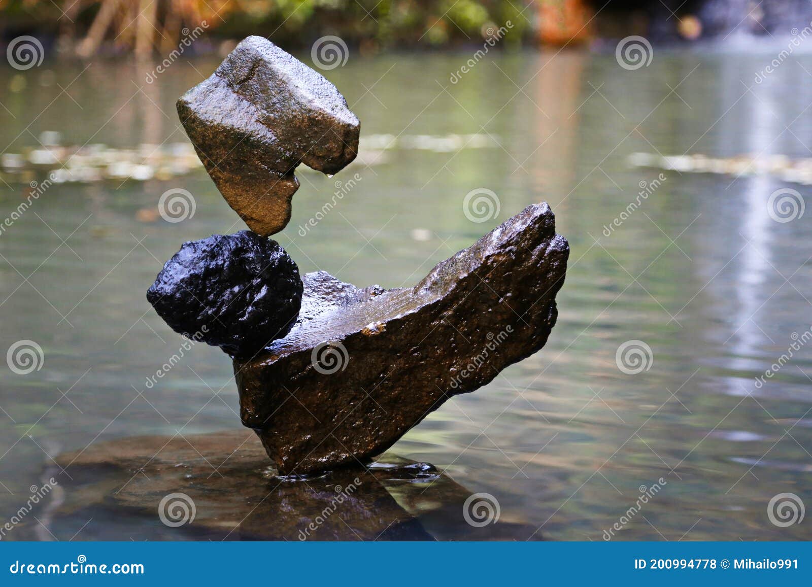 Rock Balance, Great Three Rocks Balancing Stock Photo - Image of ...