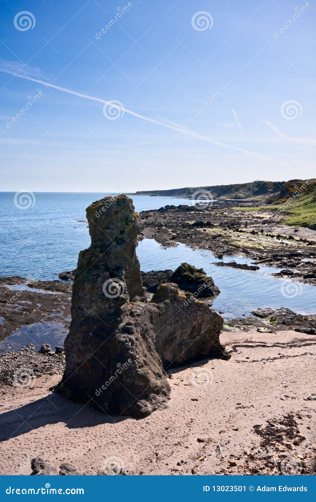 Rock formation on a beach stock image. Image of rock - 13023501