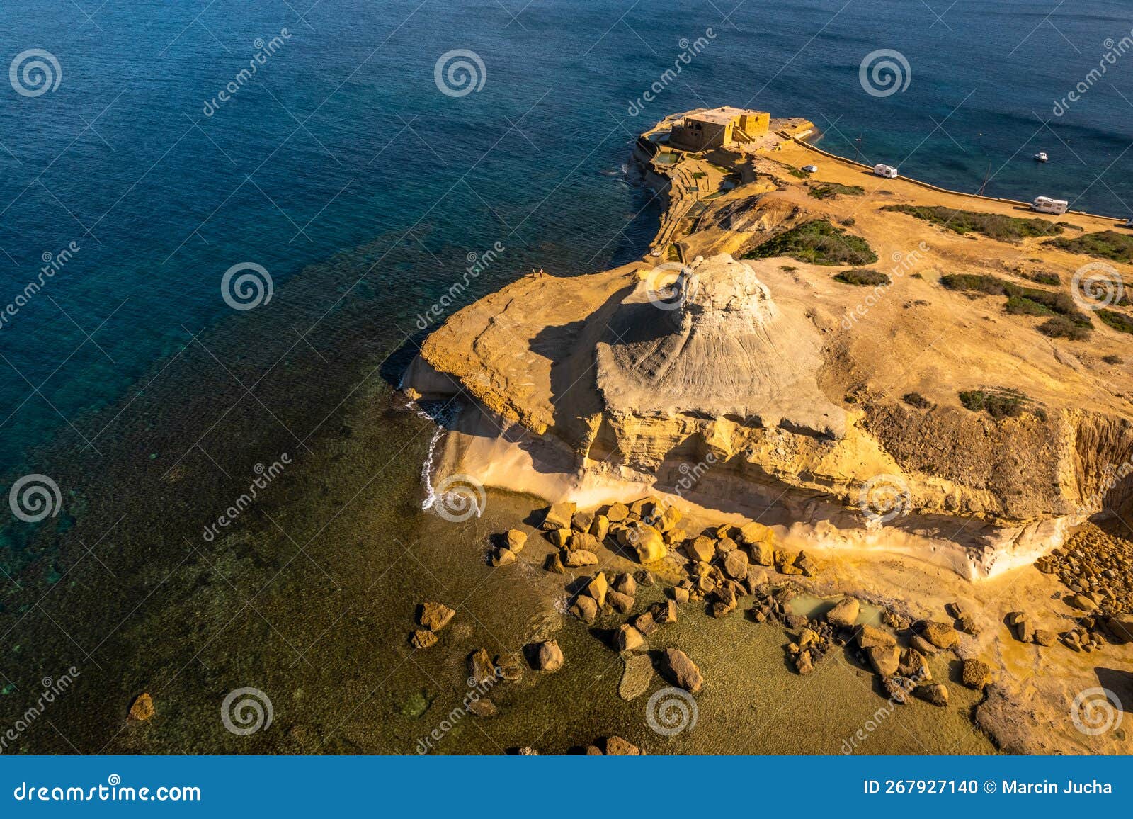 Rock Formation on Beach in Gozo, Malta Stock Photo - Image of ...