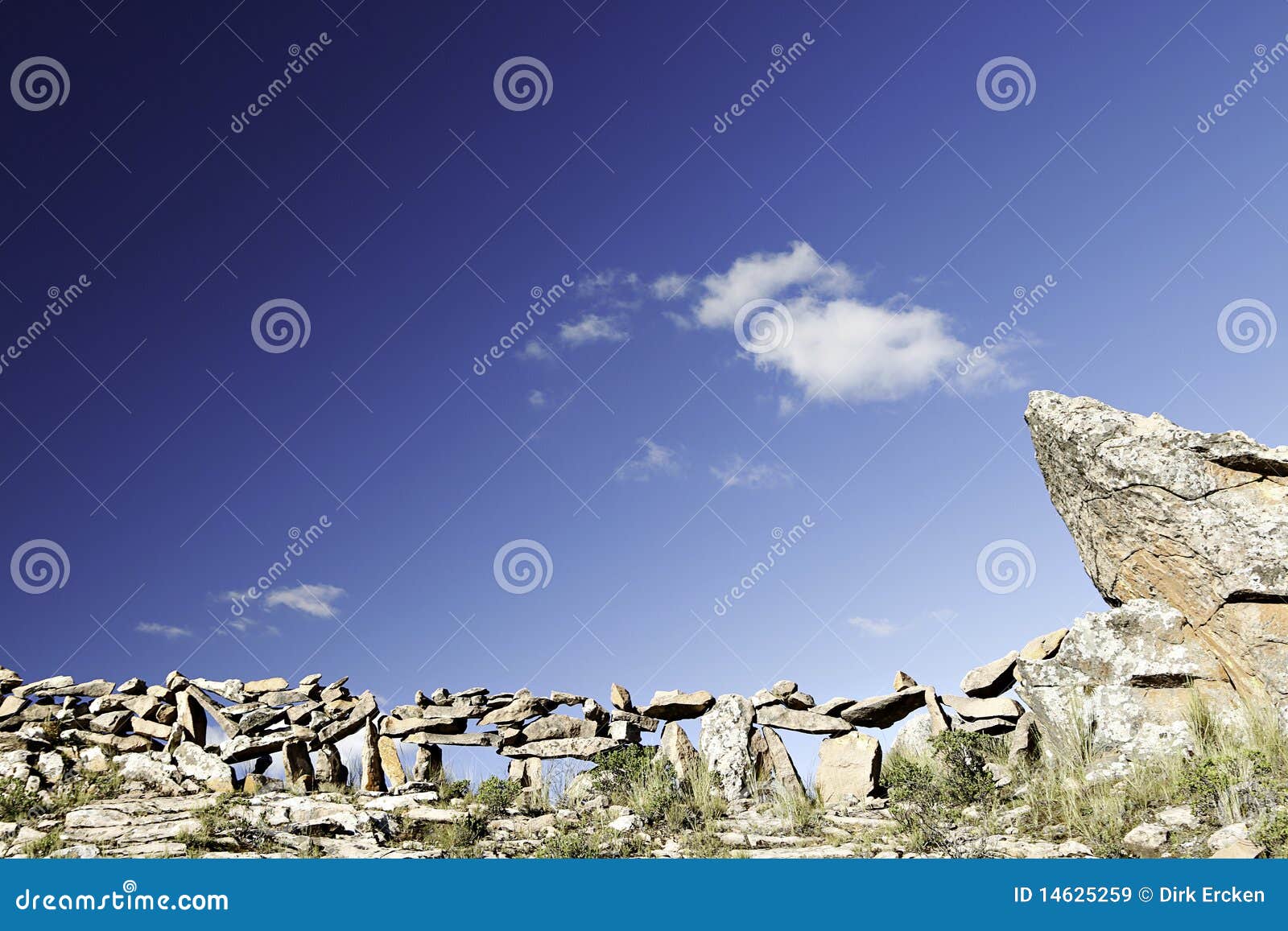 Rock Formation Blue Background with Copy Space Stock Image - Image of ...