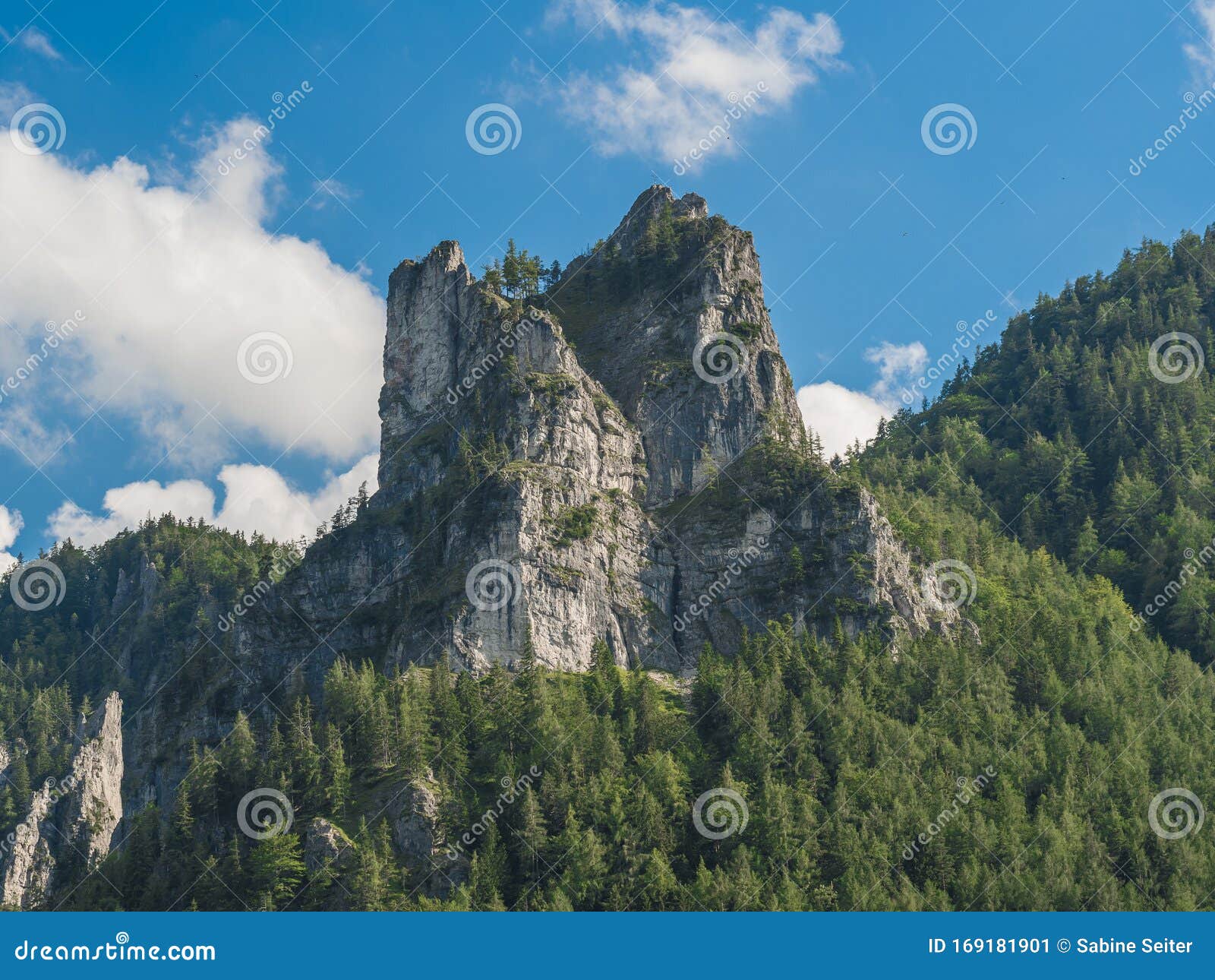Rock Formation and Blue Sky with Clouds Stock Image - Image of natural ...