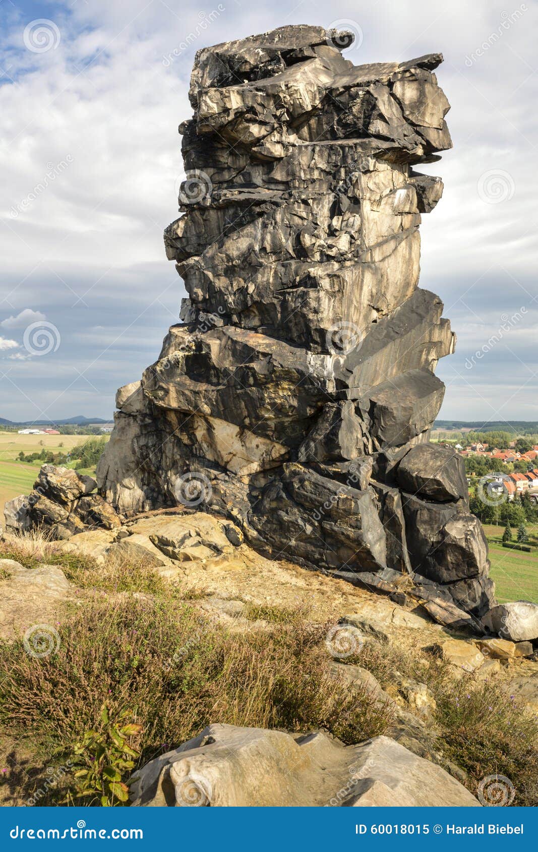 Rock Formation, the Devil S Wall, Weddersleben, Germany Stock Image ...