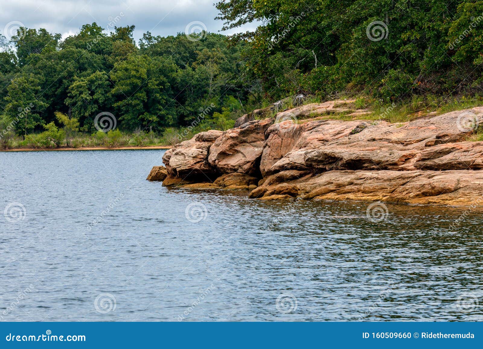 Rock Formation at a Lake stock photo. Image of countryside - 160509660