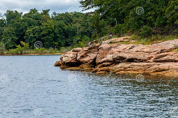 Rock Formation at a Lake stock photo. Image of countryside - 160509660