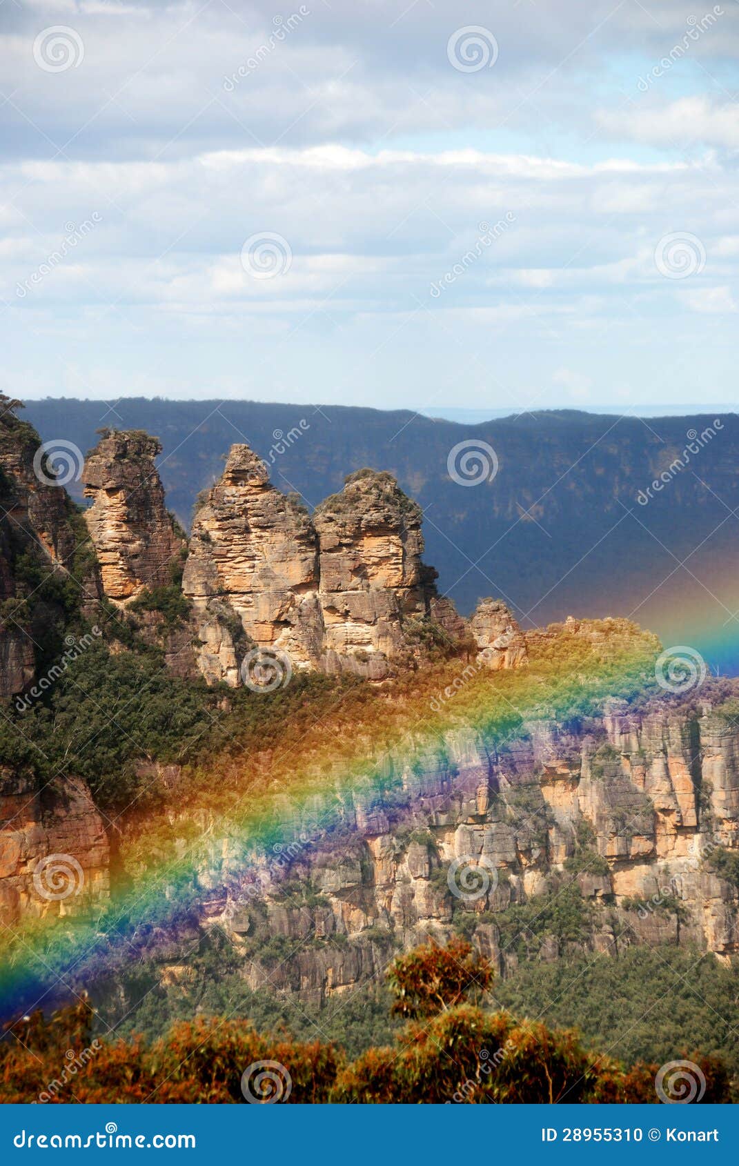 Rock Formation with Rainbow Stock Photo - Image of natural, green: 28955310