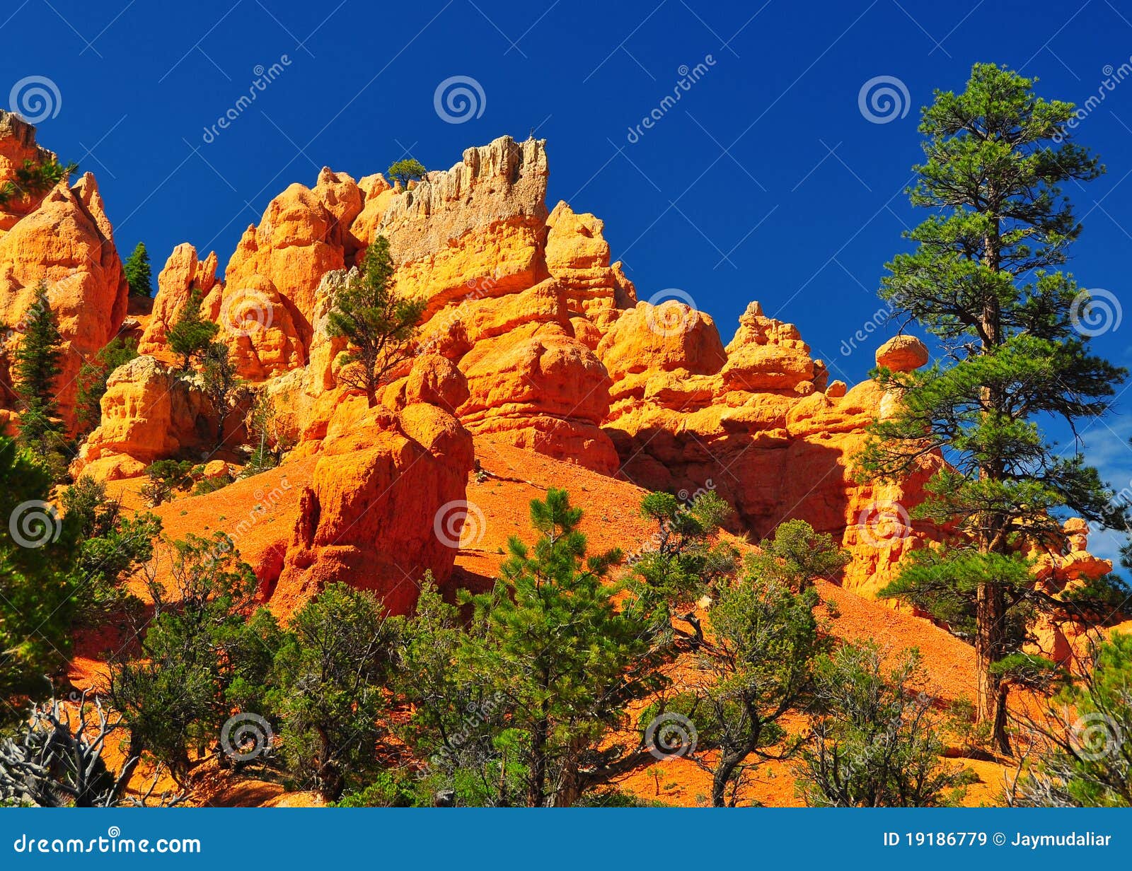 Rock Formation in Red Canyon Park in Utah. Stock Image - Image of ...