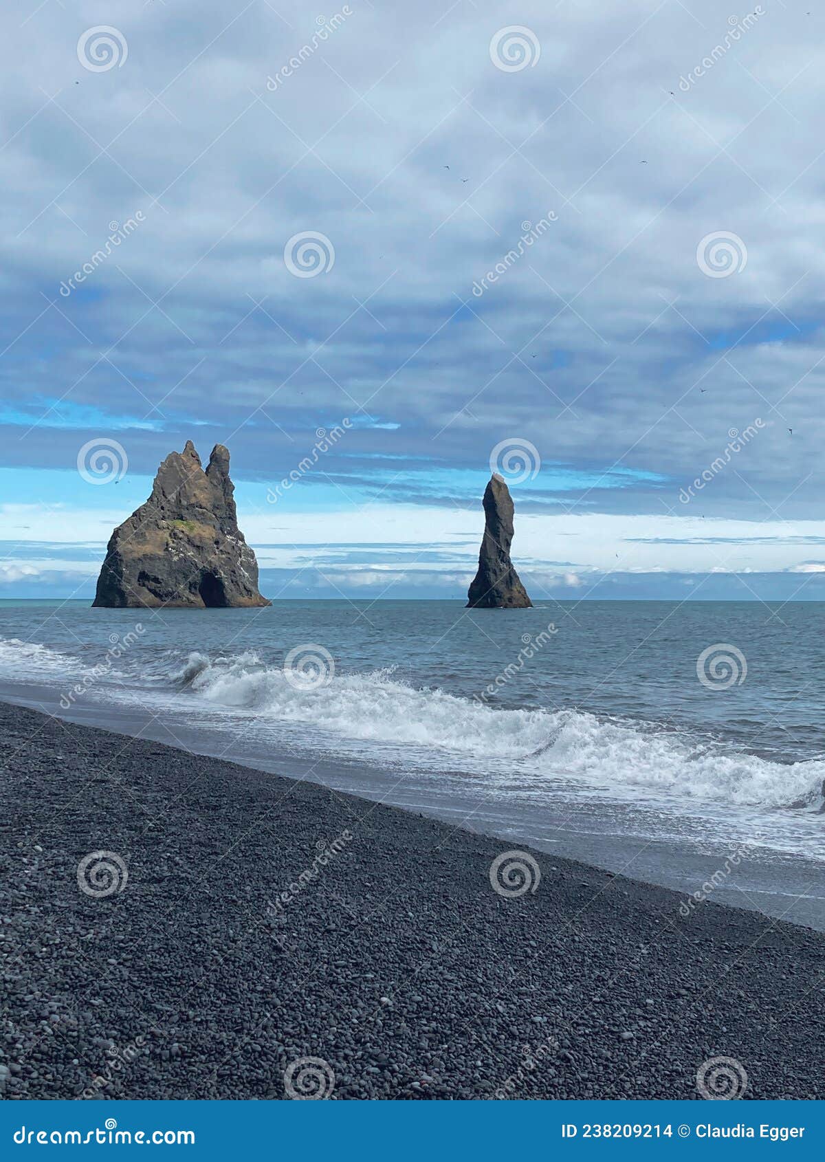 Rock Formation in the Sea Near Vik in Iceland Stock Photo - Image of ...