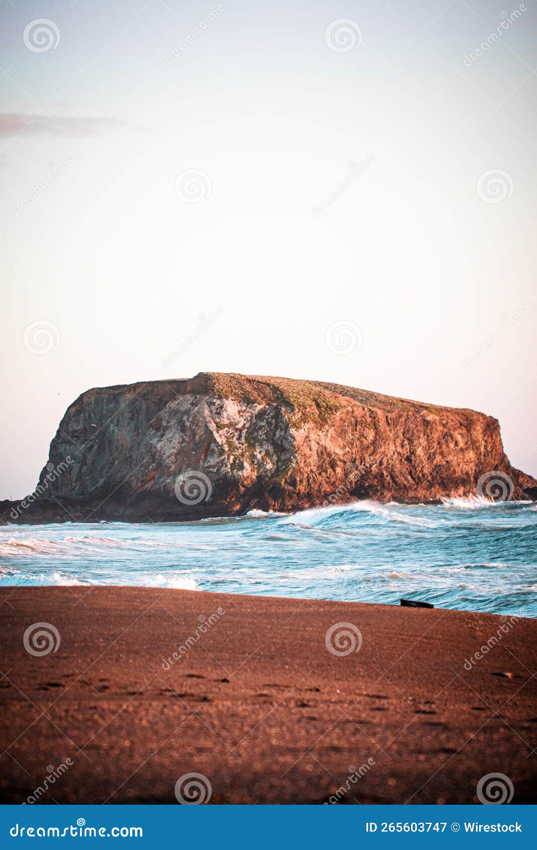 Rock Formation Surrounded by Water Stock Image - Image of ocean ...