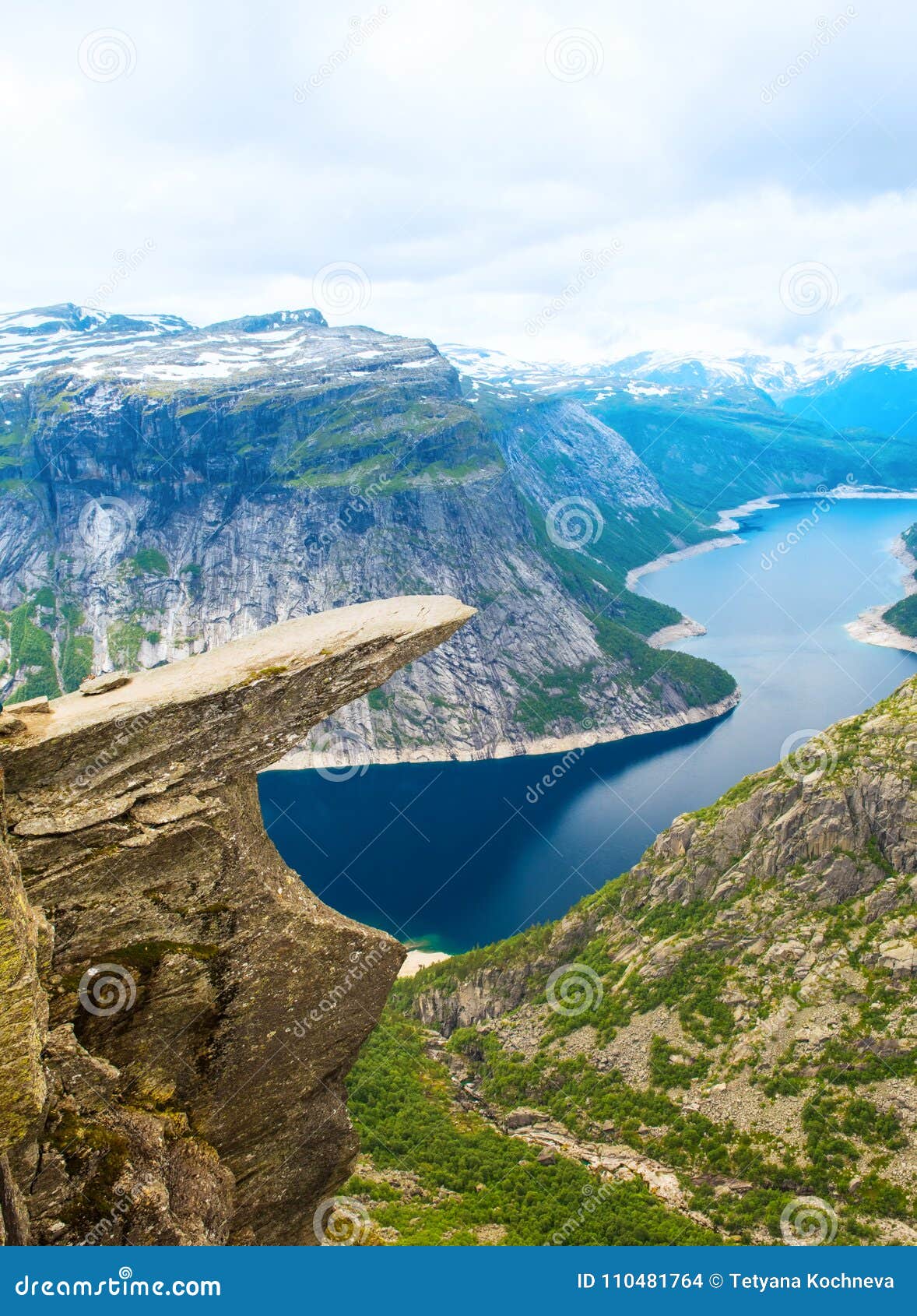 Rock Formation Trolltunga Troll Tongue Odda Norway Stock Photo - Image ...