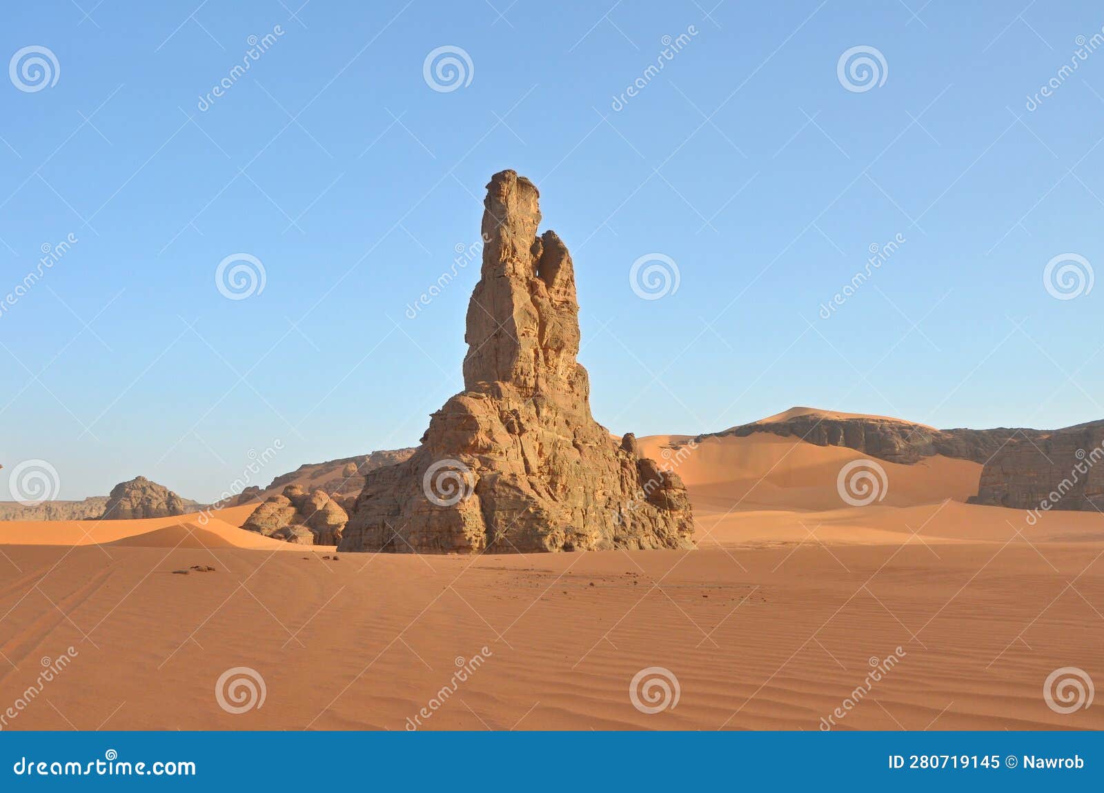 Rock Formation with Two Column in the Sahara Desert, Algeria Editorial ...