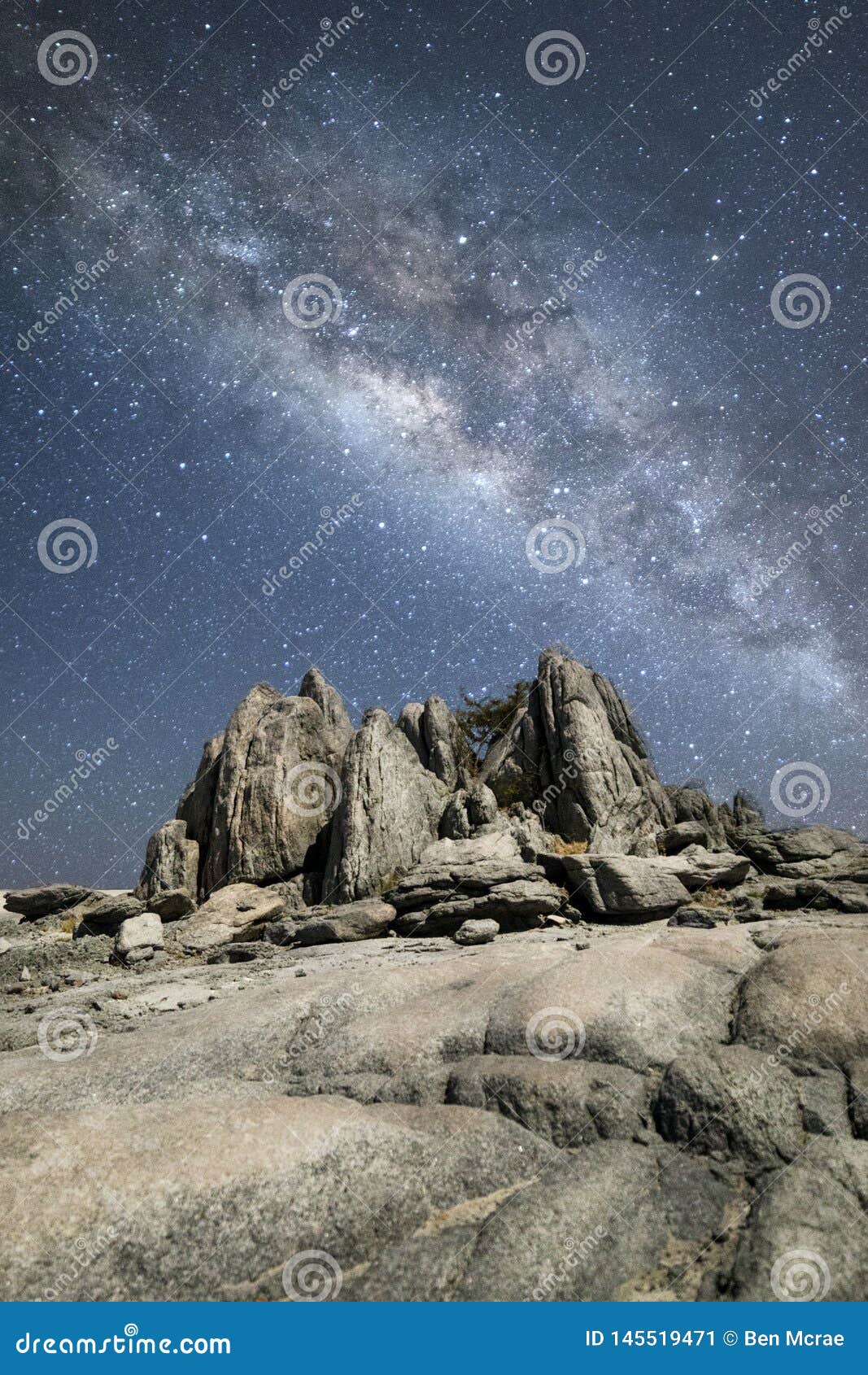 A Rock Formation Under the Milky Way Stock Image - Image of adventure ...