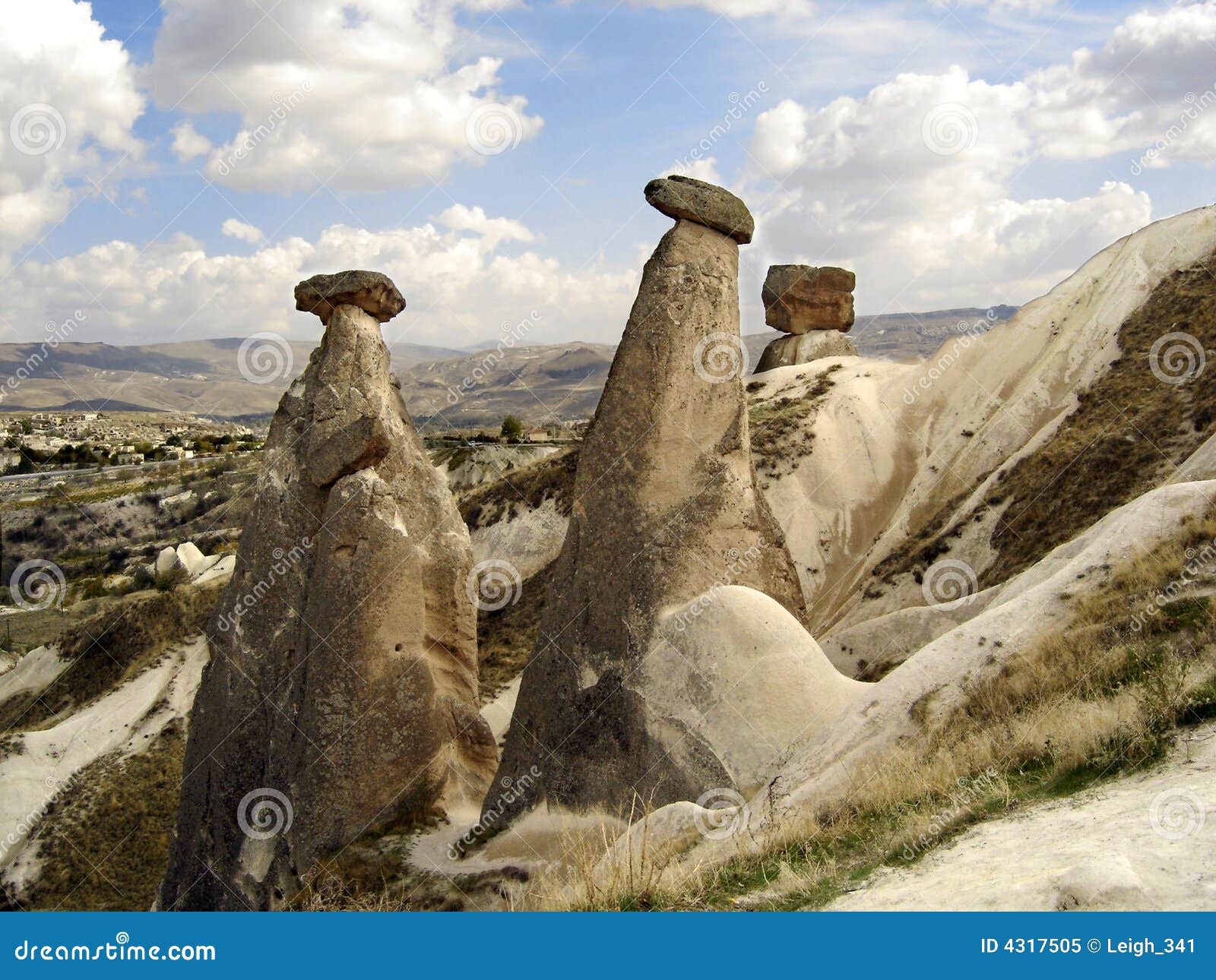 Rock Formations in Cappadocia, Turkey Stock Image - Image of cone ...